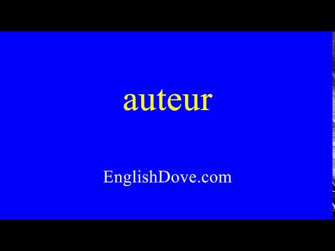 How to pronounce auteur in American English.