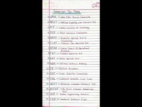 IMPORTANT FULL FORM // UPSC,GATE, NAT,CA ,.......... ECT.