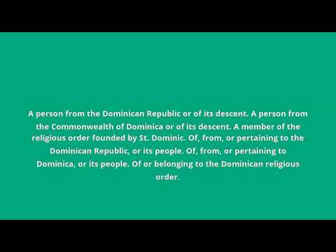 what is the meaning of Dominican