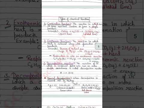 Ch 1 Chemical reactions and Equations/ Topper's handwritten notes/ Chemistry Class 10 2023-24
