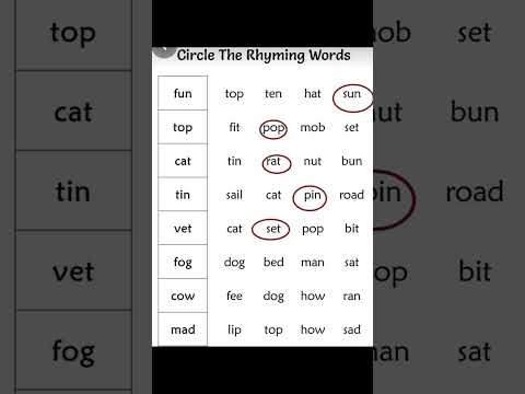 Circle the rhyming words #shorts