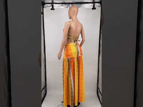 Women's Dresses Summer Slip Skirt Halter Neck Maxi Chic Casual Print Sleeveless Dress,,PV 302