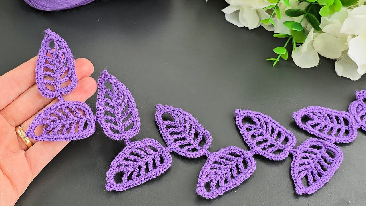 🌿 Easy Crochet Leaf Pattern | Beautiful Crochet Leaf Chain Tutorial 🌿