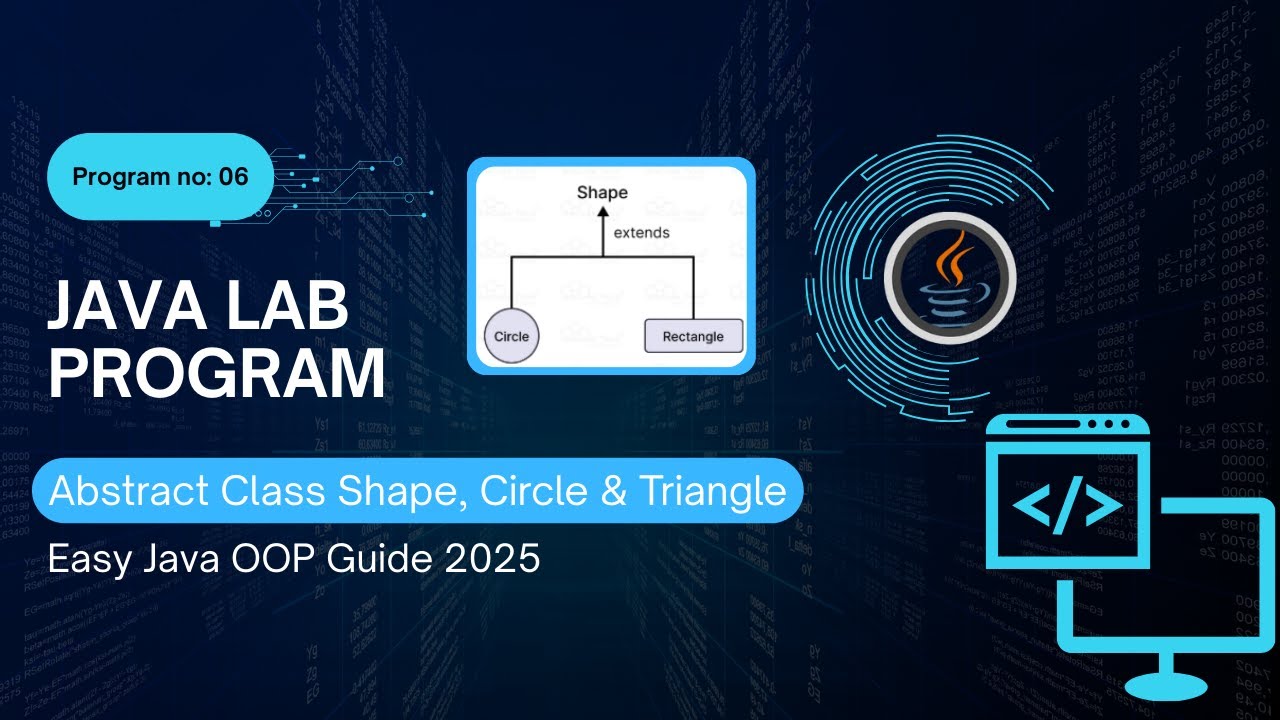 VTU Java Lab Program 6: Abstract Class Shape, Circle & Triangle | Easy Java OOP Guide 2025