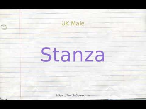 How to pronounce stanza