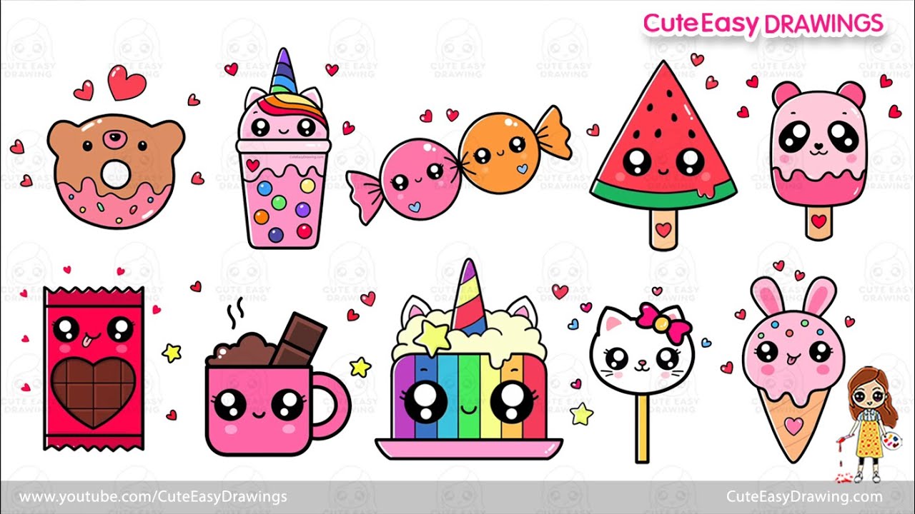 10 Cute & Easy Treats Drawing Collection for Kids | 80 Minutes Long Drawing Video Sunday Special!