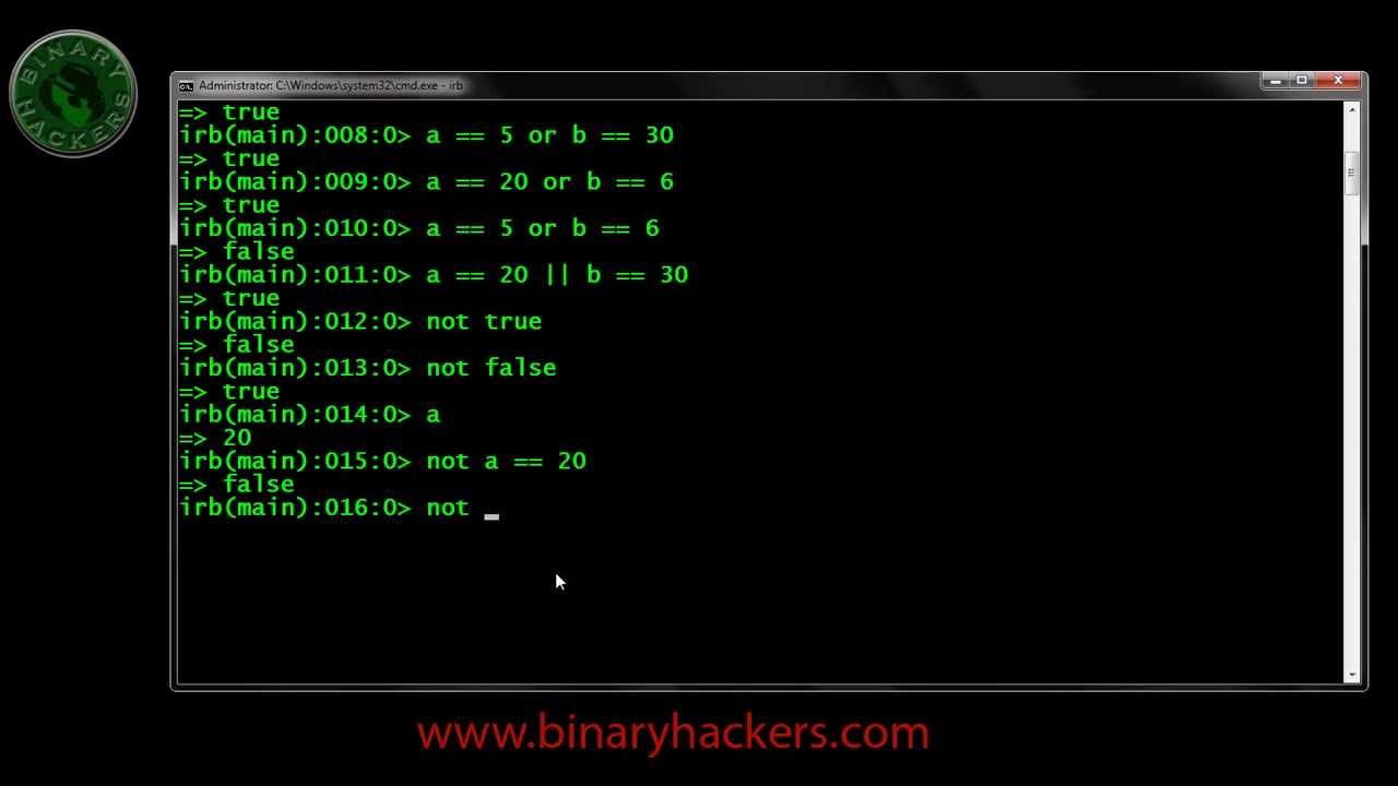 Ruby Programming Part 11 (Logical Operators)