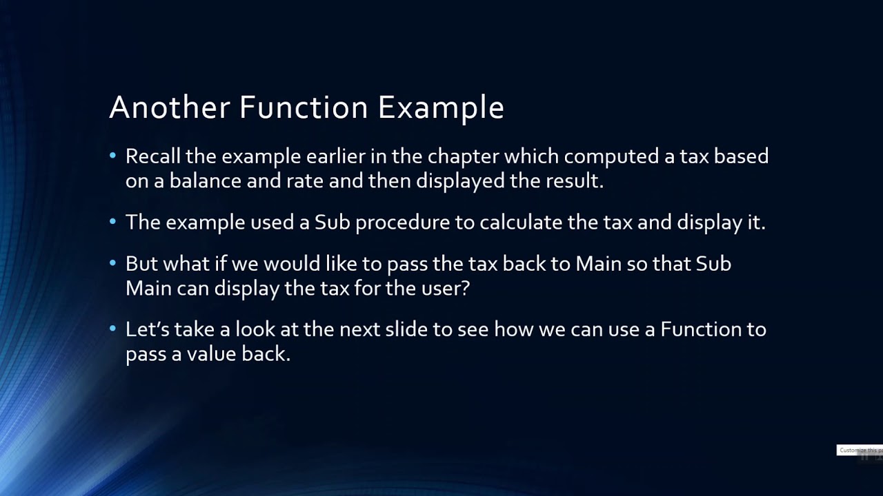 Using Functions in Visual Basic
