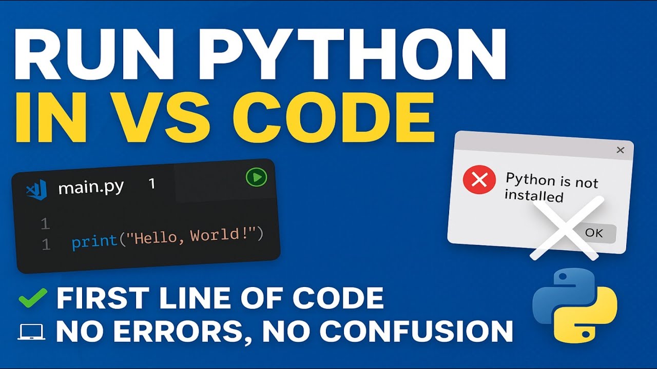 Run Your First Python Program in VS Code | Python Beginners Tutorial (Step-by-Step)