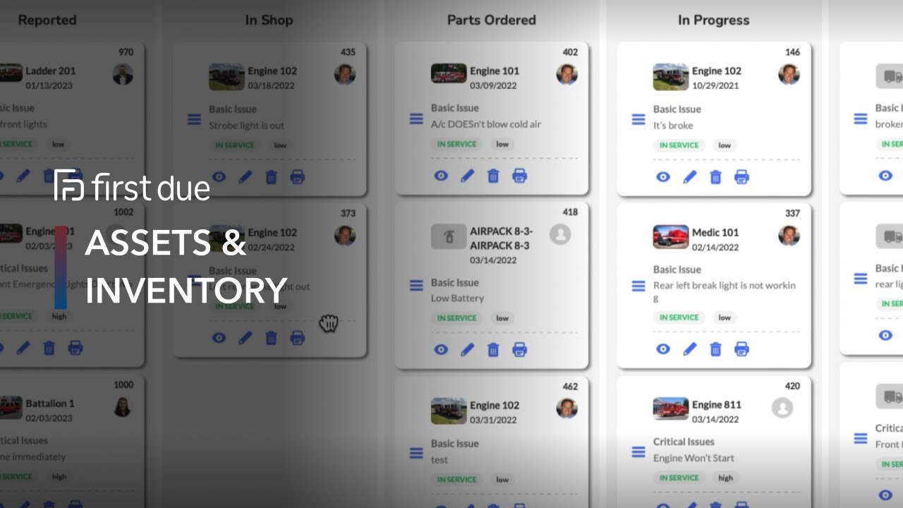 First Due: Assets & Inventory