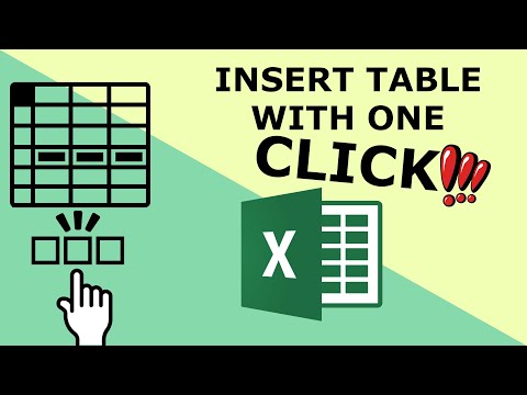 Insert table with one click - Excel keyboard shortcuts