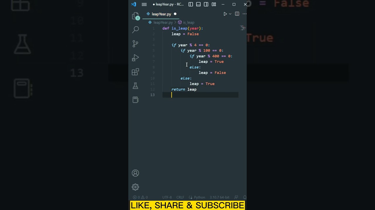 Check any Year Leap year or Not by using Python #shorts #shortsvideo #python