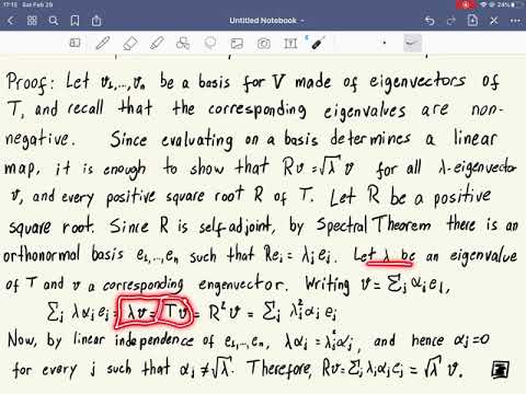 The positive square root is unique
