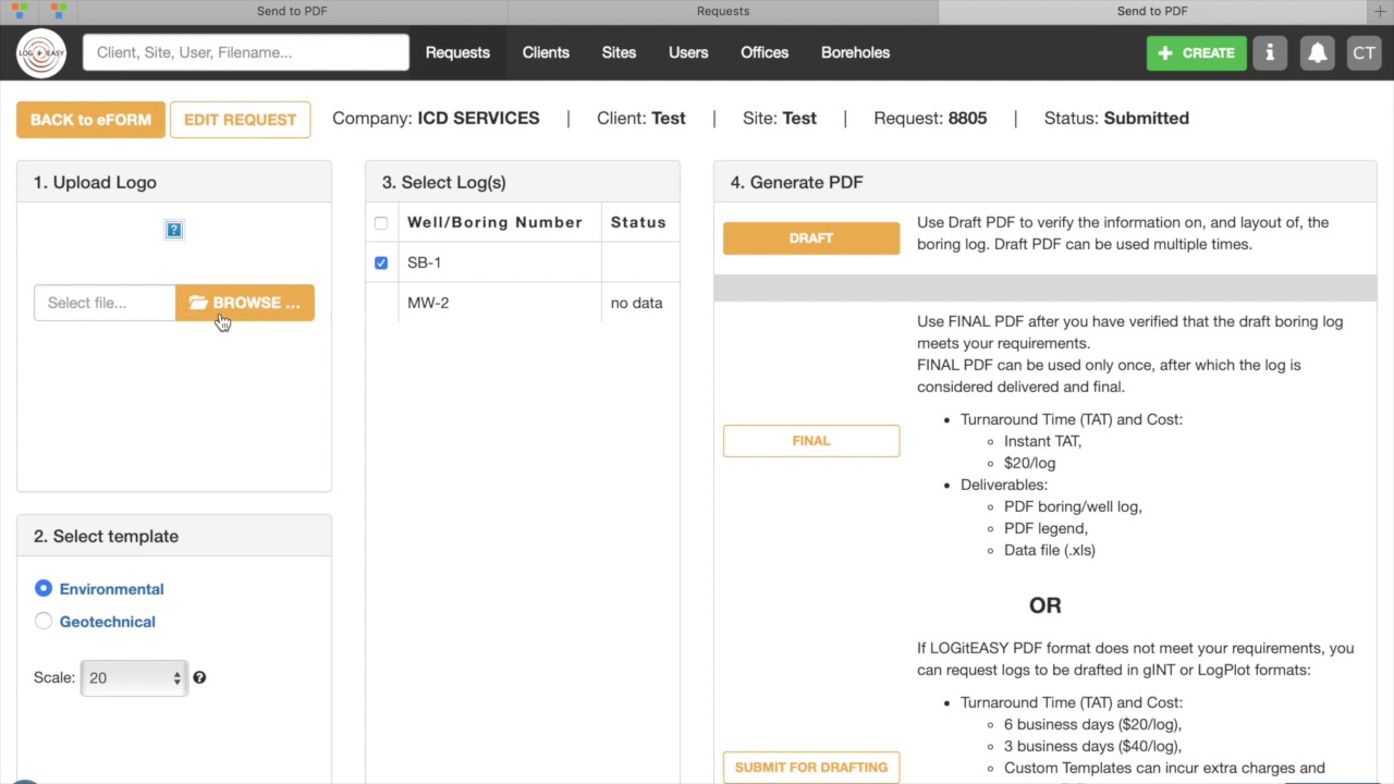 Send to PDF Draft - Boring Log