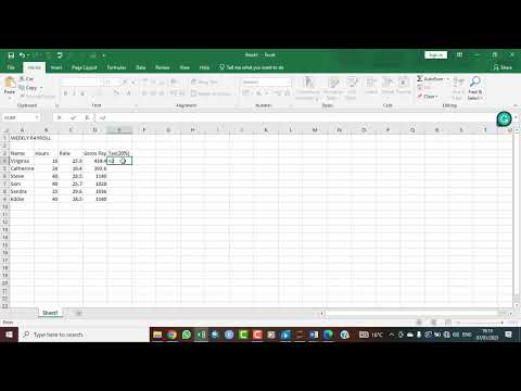 How To Calculate Gross Pay And Tax On Ms. Excel
