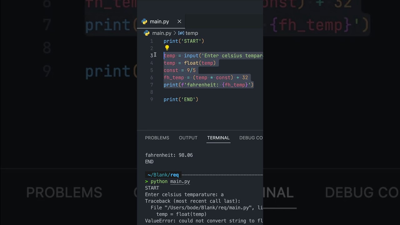 How to handle errors in python | ValueError
