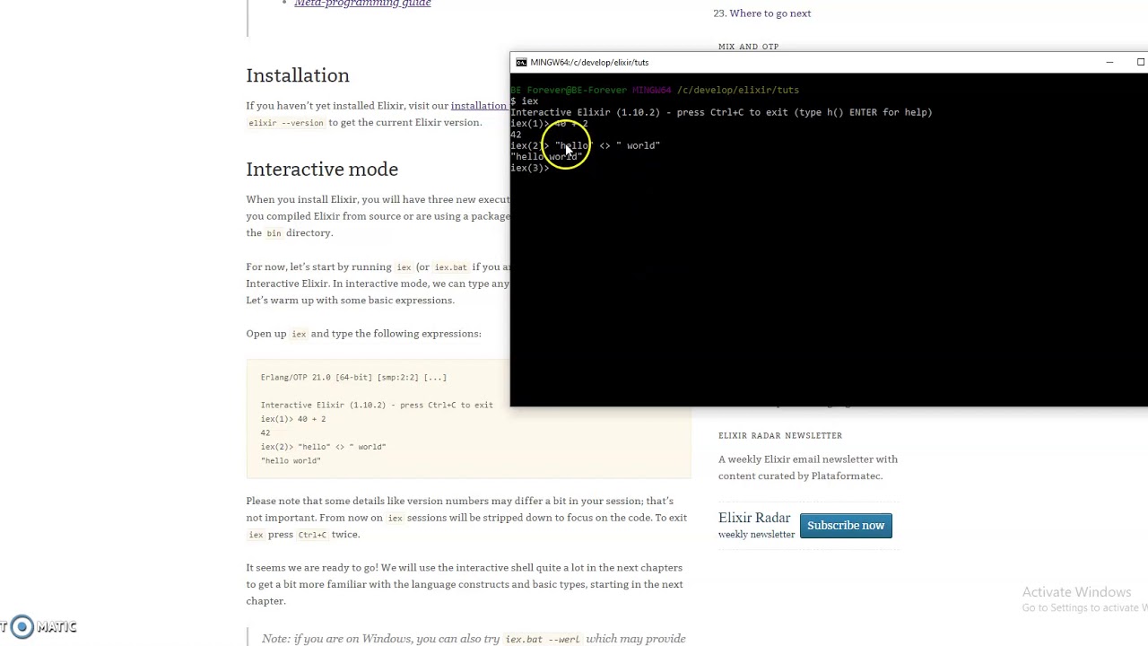 Getting Started with Elixir ( Video 1 )