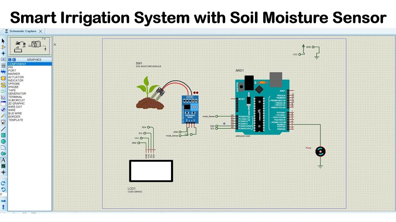 Smart Irrigation System with Soil Moisture Sensor | Arduino Proteus Simulation