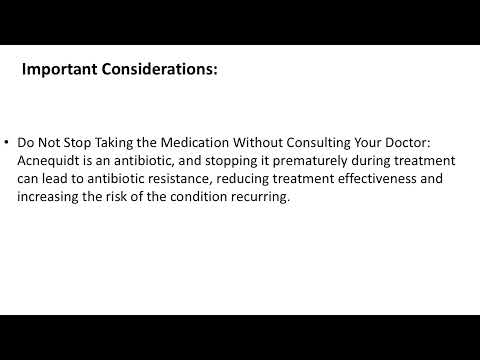 Acnequidt An Antibiotic for Acne and Infections