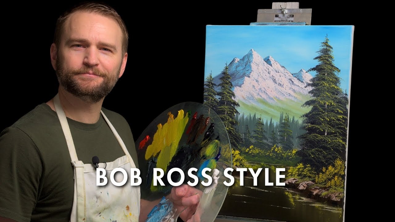 Mountain Landscape Oil Painting Bob Ross Style - 
