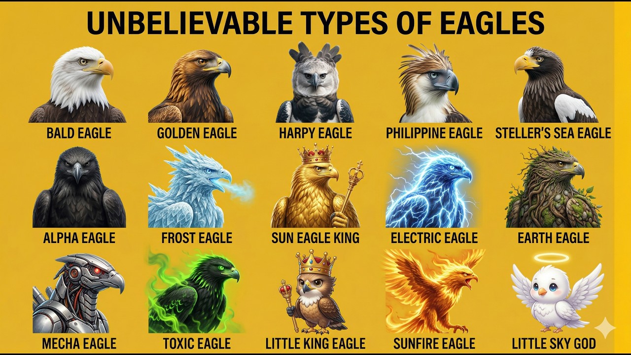 Unbelievable Types of Eagles 🦅 | Rare & Powerful Eagles You Won’t Believe Exist!