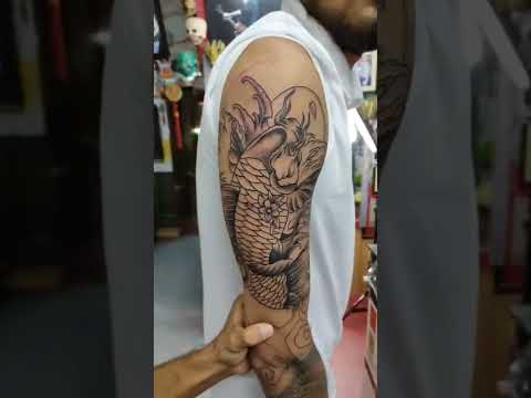 koifish#tattoo#japanesse#inprogress#black#sleeve#line#in#wildinktattoostudio