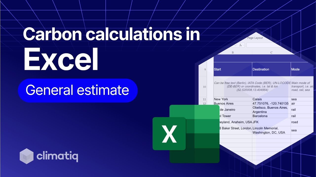 How to perform a carbon footprint calculation in Excel: Climatiq Excel add-in V2
