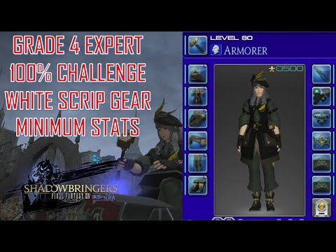 FFXIV - Challenge to 100% Grade 4 Expert Recipe with Item Level 500 White Scrip Set!