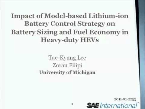 Impact of Model-Based Li-Ion Battery Ctrl Strategy on Battery Sizing & Fuel Economy in HD HEVs