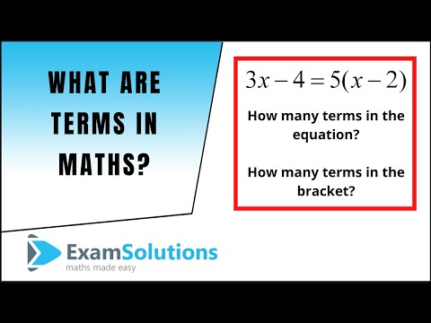 What are terms in expressions and equations? | ExamSolutions