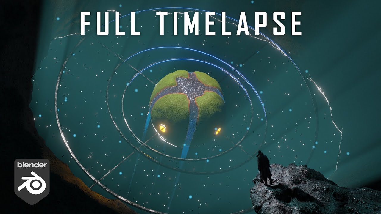 Creating a Sci-Fi Space Scene in Blender - Full Timelapse