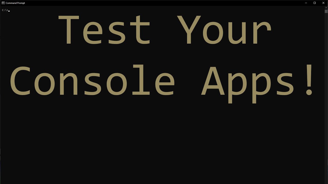 Testing Console Apps in .NET