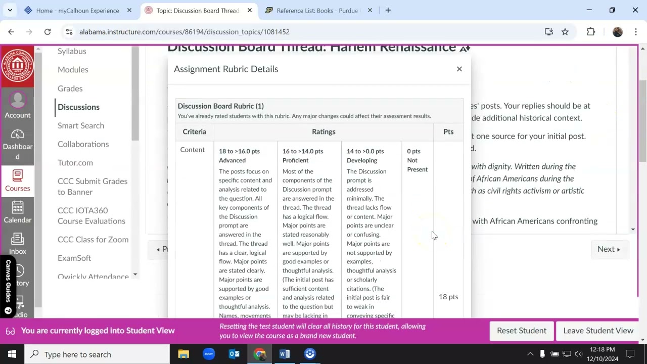Discussion Board & Rubric Tutorial