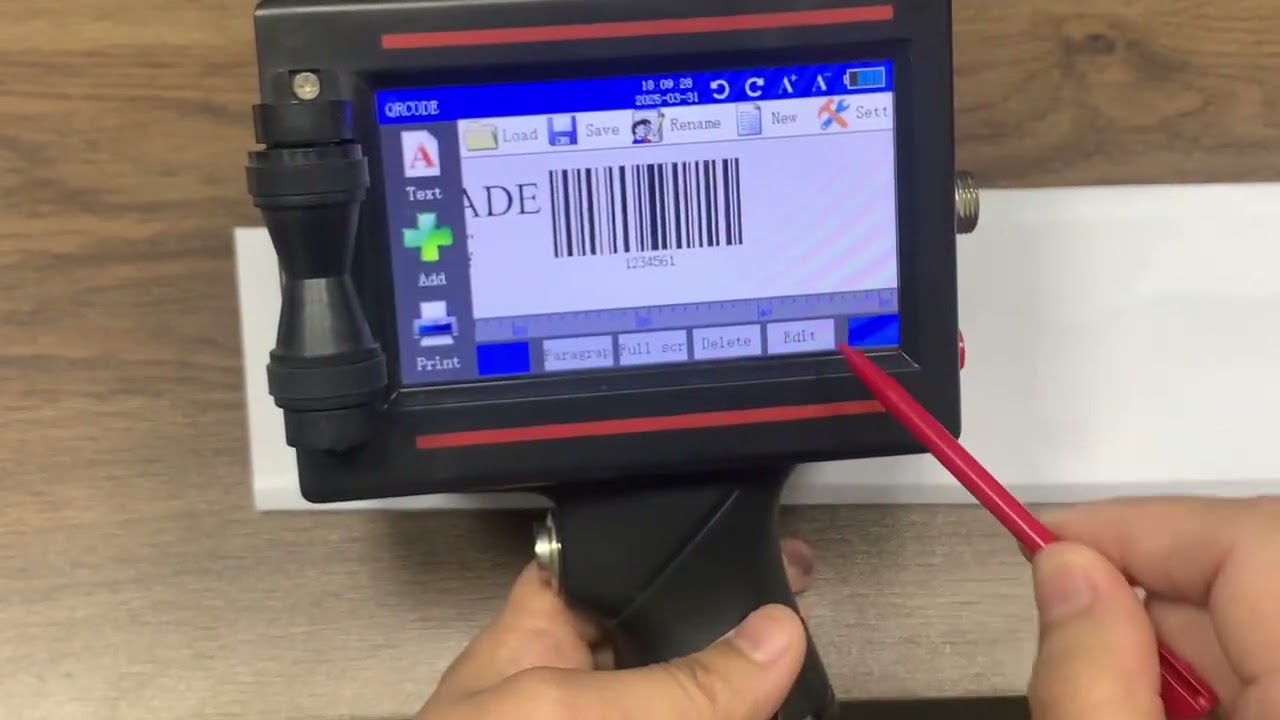Variable Barcode printing application with Basic handheld printer, clear printing & high recognition