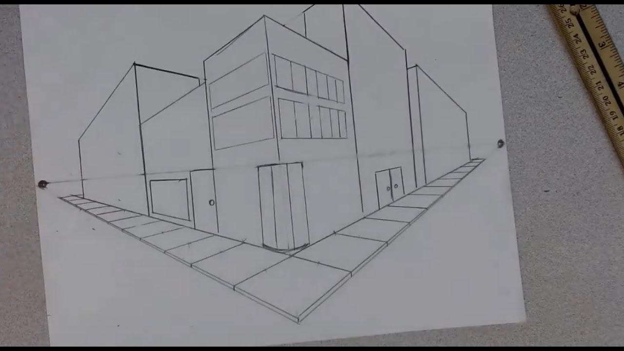 How to Draw a 3D City - 2 Point Perspective Art Project