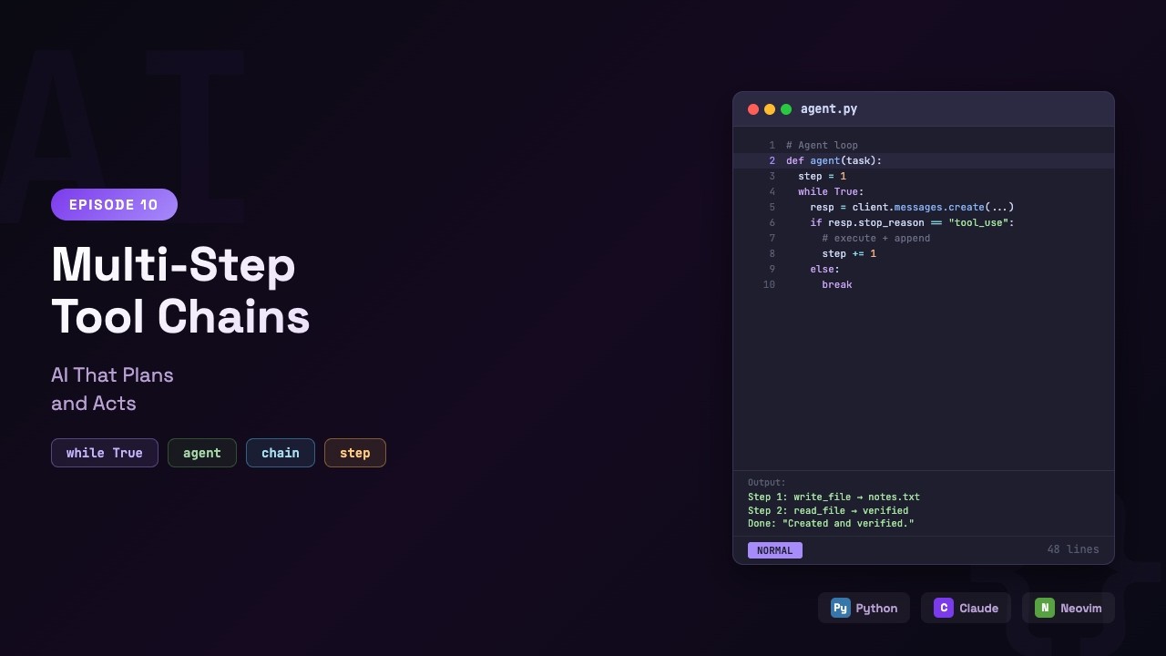 Build AI Apps with Python: AI Agent Loop — Chain Multiple Tools | Episode 10