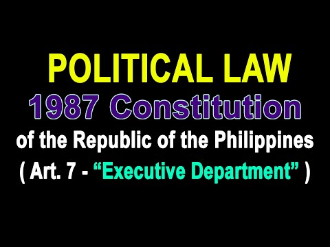 Audio Codal: 1987 Constitution of the Philippines: Art 7 - Executive Dept #audiocodal #realvoice
