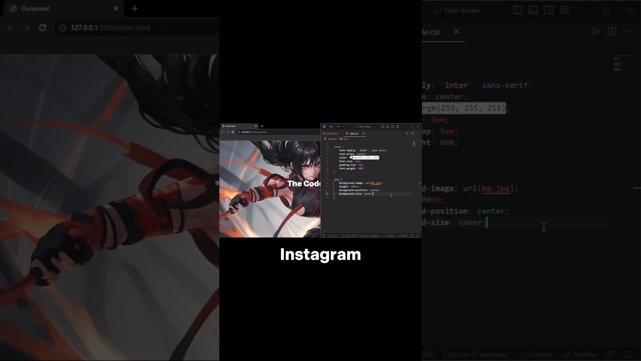 Background Image on full screen #html #css #htmlcss #web #programmerlife