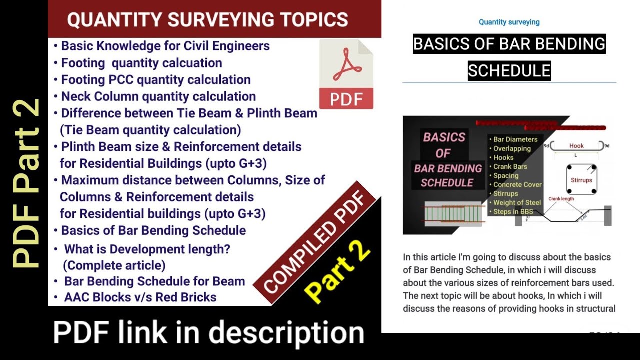 Quantity surveying pdf part 2 | material quantity calculation compiled pdf | civil tutor