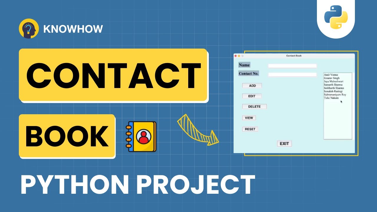 How to make Contact Book using Python | Step-by-step Tutorial | Python Project