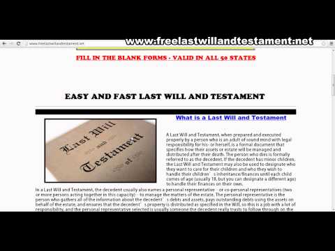 Free Advice Last Will and Testament Download Forms