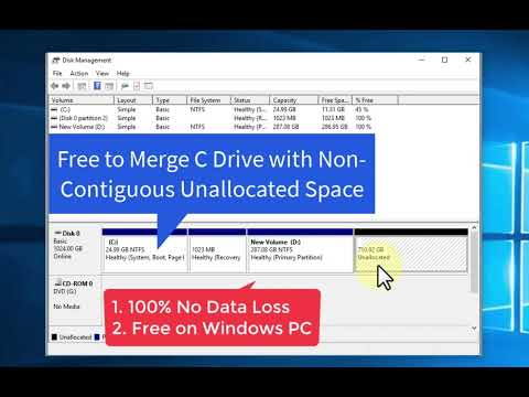 Free Merge Extend C Drive with Non-Contiguous Unallocated Space