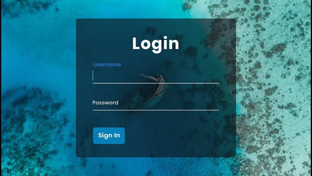 Animated Login Form using Html and CSS | Transparent Login Form in CSS