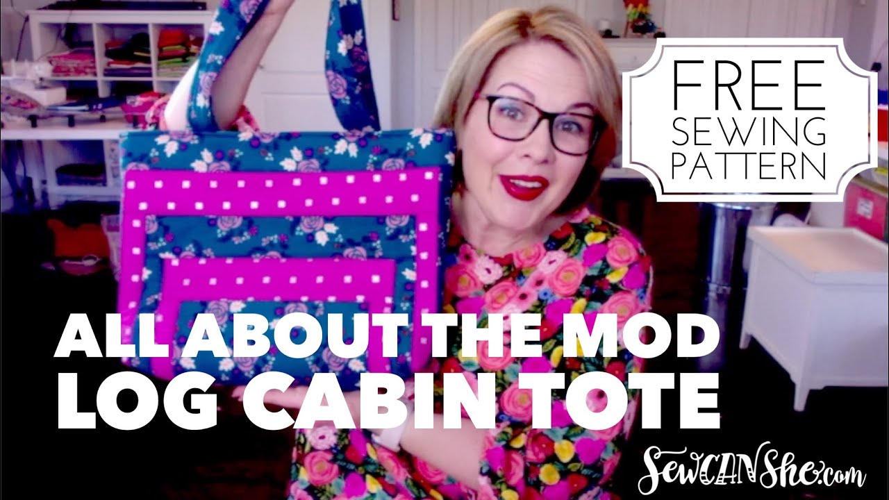 Studio Chat #28 - My Mod Log Cabin Tote Free Sewing Pattern!