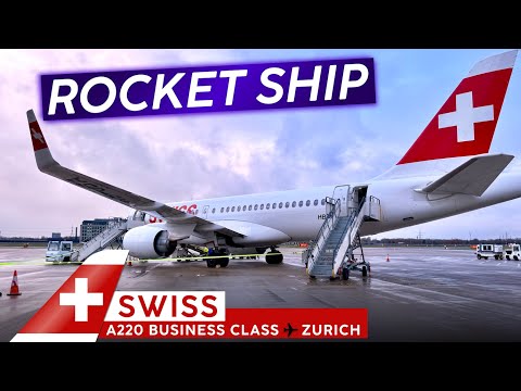 The FIRST A220! · SWISS BUSINESS CLASS 🇬🇧 London City ✈ Zurich 🇨🇭 A Rocket Ship Launch!