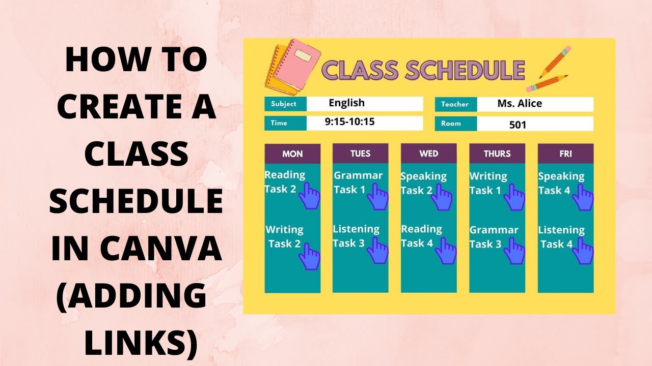 HOW TO CREATE A CLASS SCHEDULE IN CANVA (adding links)