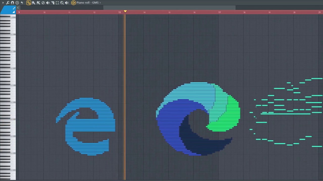 Evolution of Internet Explorer - Midi Art