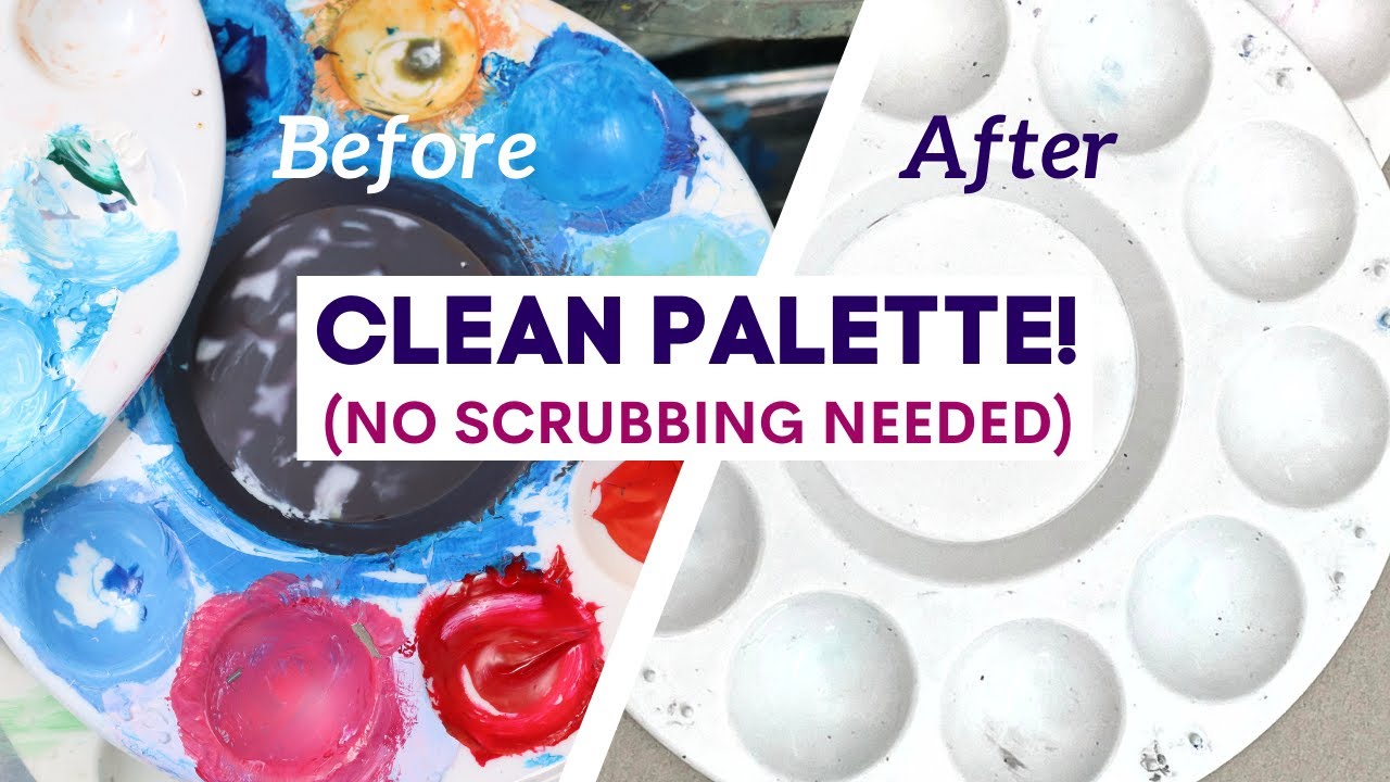The EASIEST Way To Clean Acrylic Paint Palette (No Scrubbing!)