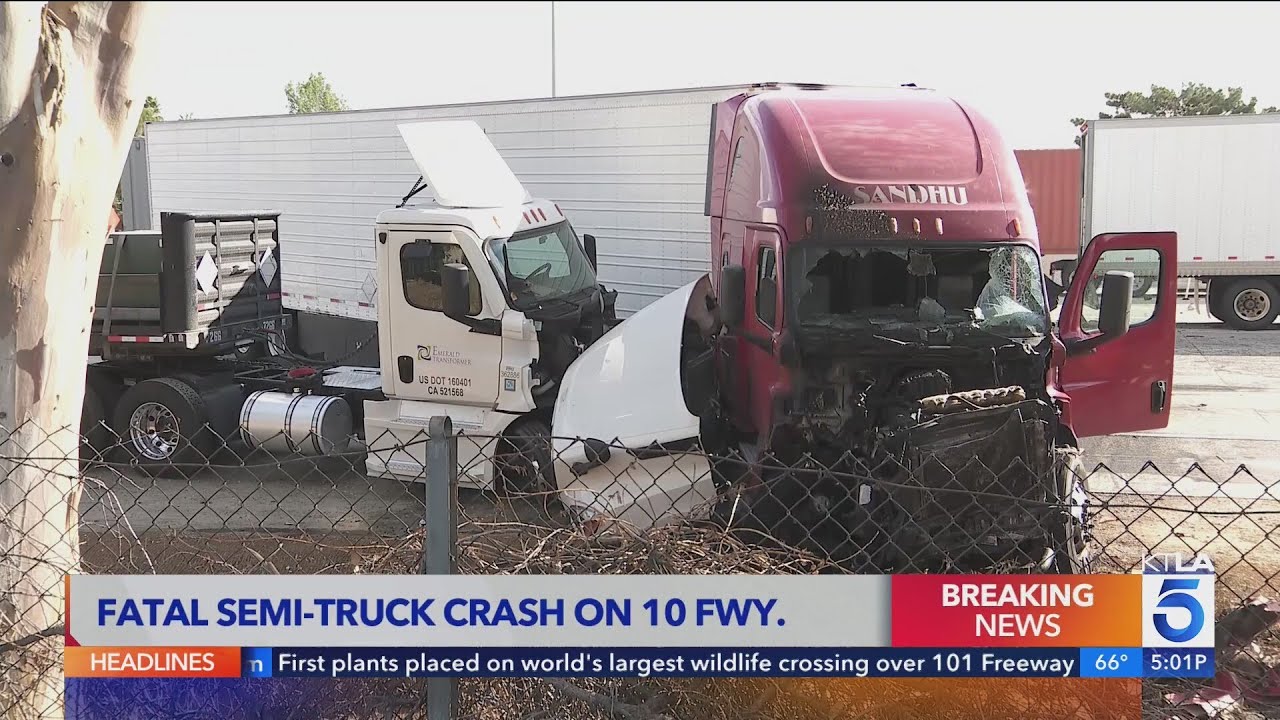 At least 3 killed in fatal semi-truck crash on 10 Freeway in Ontario