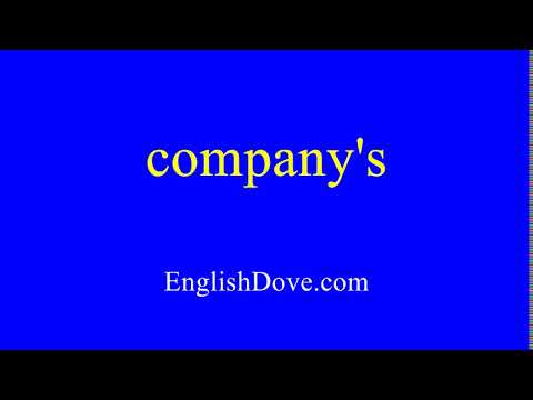 How to pronounce company's in American English.